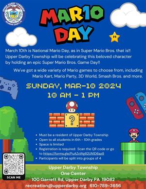 Upper Darby Recreation and Leisure Services: Super Mario Day
